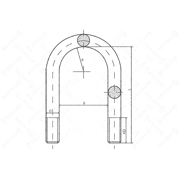 STELLOX 84-64087-SX (21206225 / 8464087_SX) стремянка с гайкой 128 / 150xm22x1.5x450-r \ror