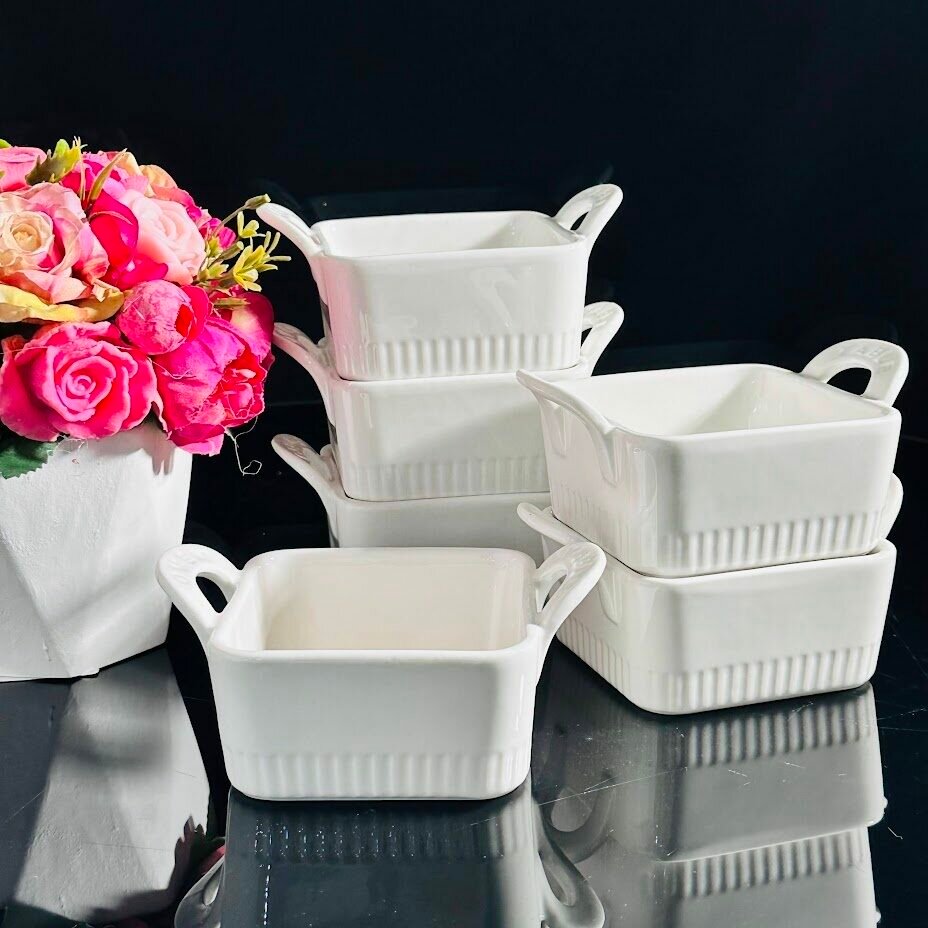 Набор из 6 квадратных салатников 13см