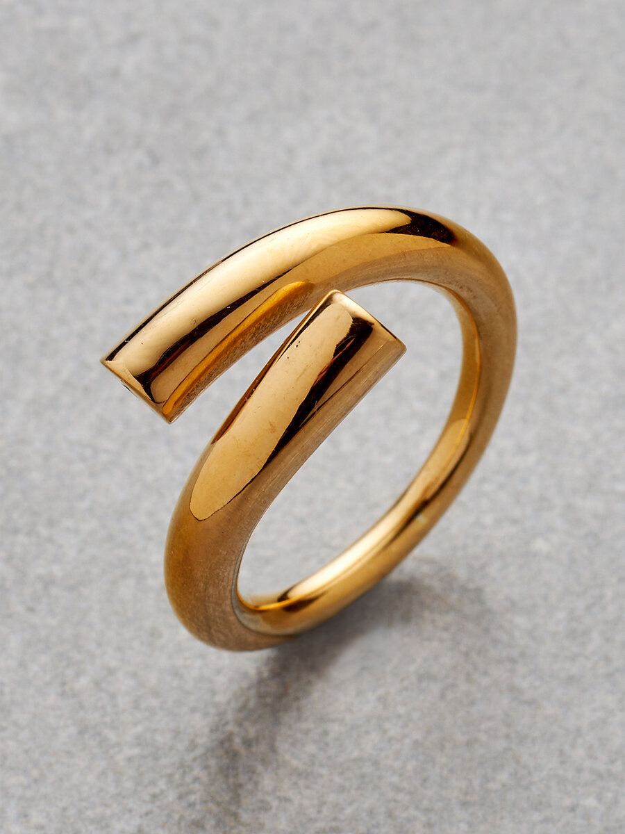 Кольцо обручальное, серебро, 925 проба, золочение