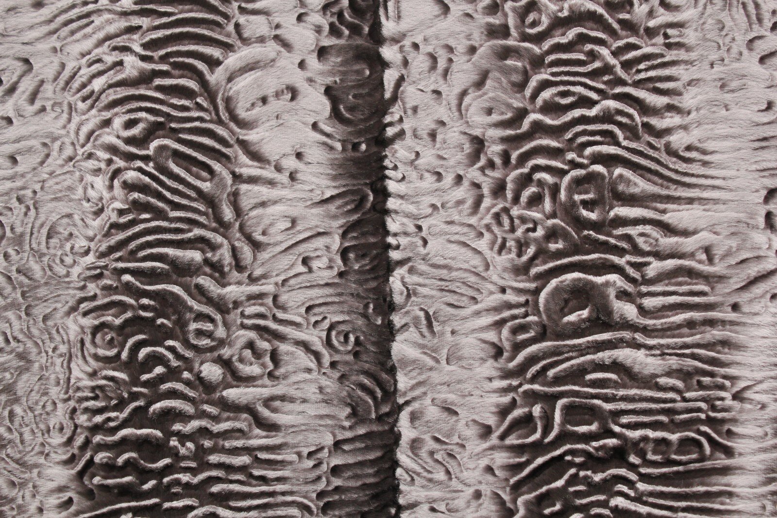 Ткань Искусственный каракуль серо-лилового цвета с полосами, ш150см, 0,5 м