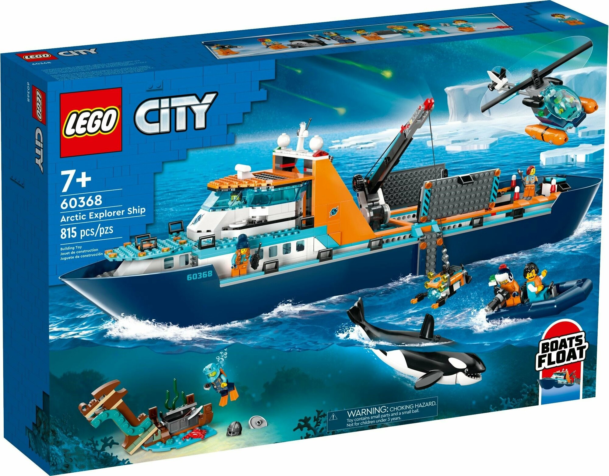 Конструктор LEGO City 60368 Корабль Arctic Explorer Исследователь Арктики, 815 дет.