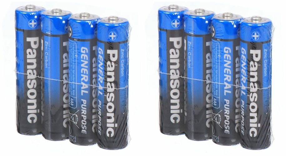PANASONIC Батарейки General Purpose, AAA LR03, 4 шт в уп, 2 уп