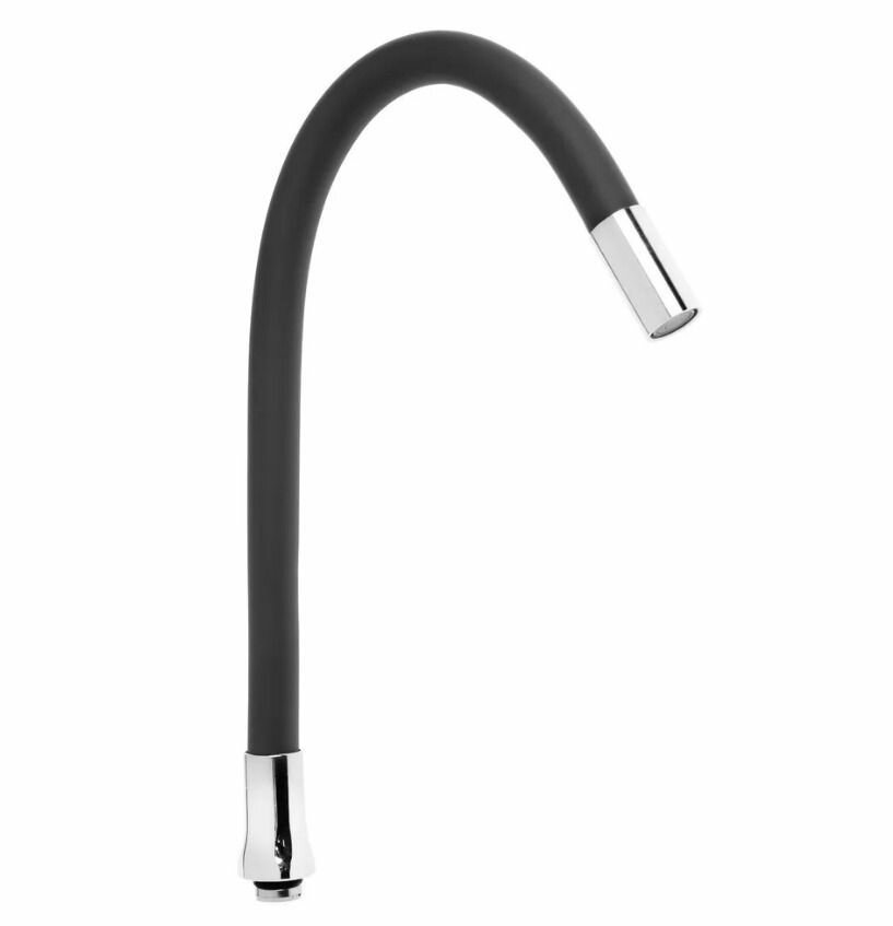 Гибкий излив для смесителя для кухни, размер гайки 3/4", внутренняя резьба, цвет: черный