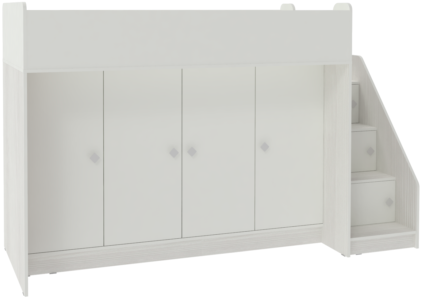 Кровать чердак Л-43.5.1 Белое Дерево Белый