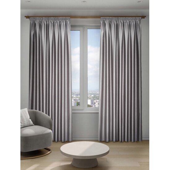 Портьера блэкаут Decofest жаккард Тринити 200х280 светло-серый