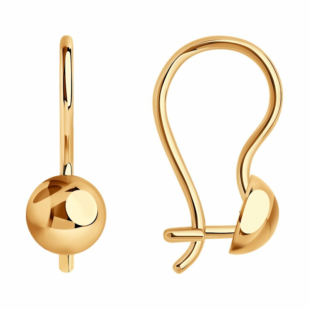 Серьги, красное золото, 585 проба