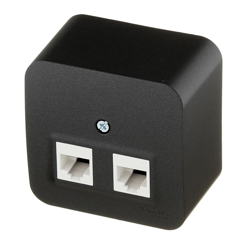 Розетка компьютерная 2-м ОП Blanca RJ45 кат.5E с изолир. пластиной антрацит SE BLNIA045456