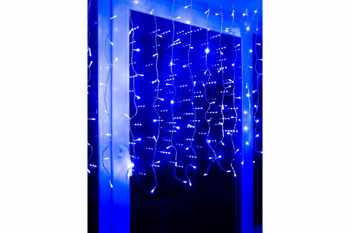Бахрома светодиодная гирлянда ULD-B3010-200/DTA BLUE с контроллером, 200 светодиодов, 3 м, синий, IP20