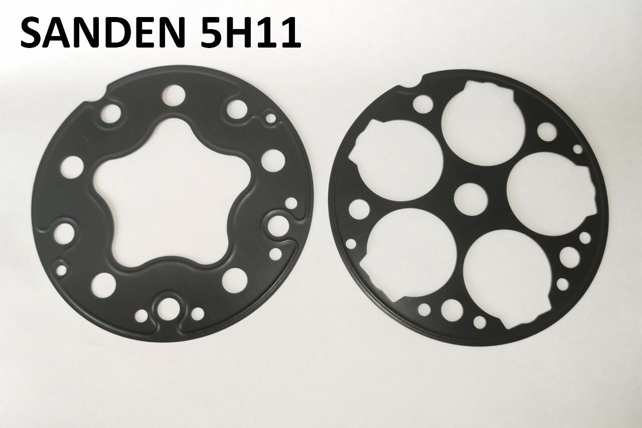 Комплект прокладок задней крышки компрессора для SANDEN 5H11 (санден). Две штуки.