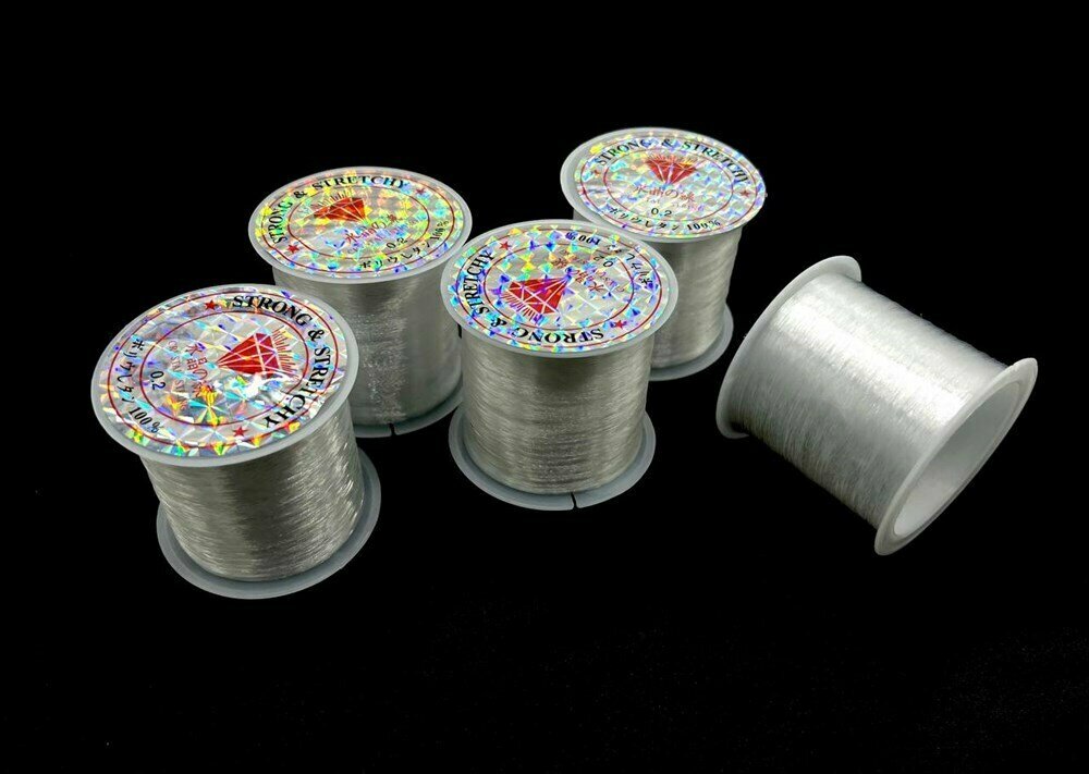 Леска для бисера 0,3 мм / мононить для рукоделия / леска для рукоделия диаметр 0,3мм (5 штук по 80 метров)