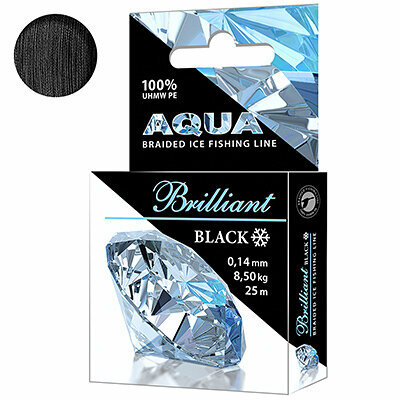 Плетеный шнур для рыбалки AQUA Black Brilliant зимний 0,14mm 25m