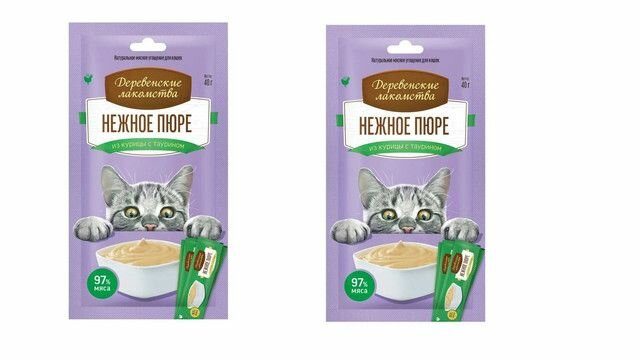 Деревенские лакомства нежное пюре из курицы, 40 гр, 2 шт