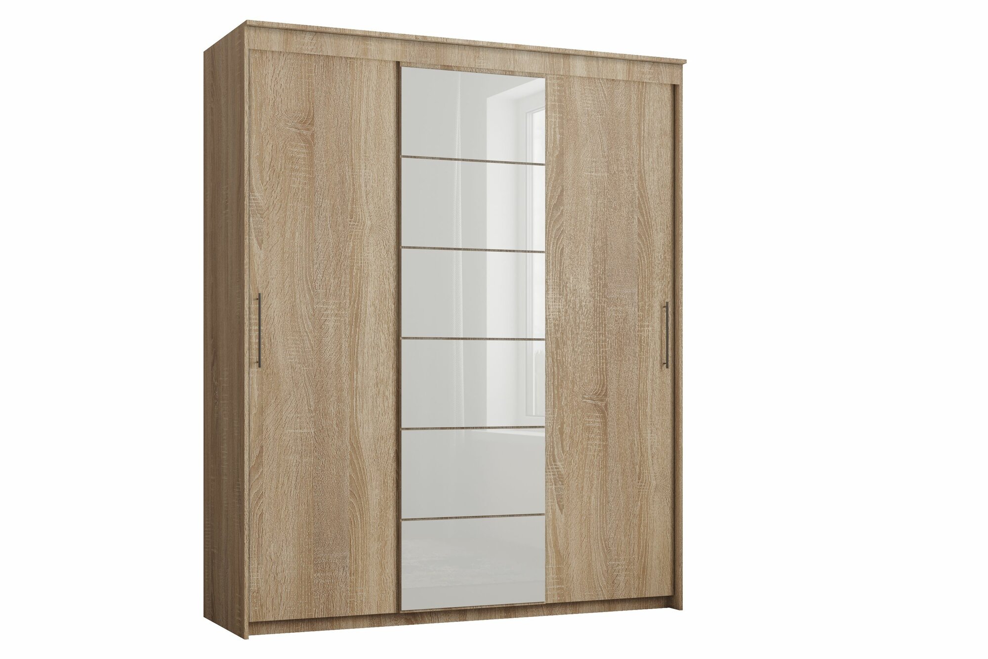 Шкаф-купе "Арманд 3" 160-45-240 Дуб Сонома и оракал белый 010М платье-белье