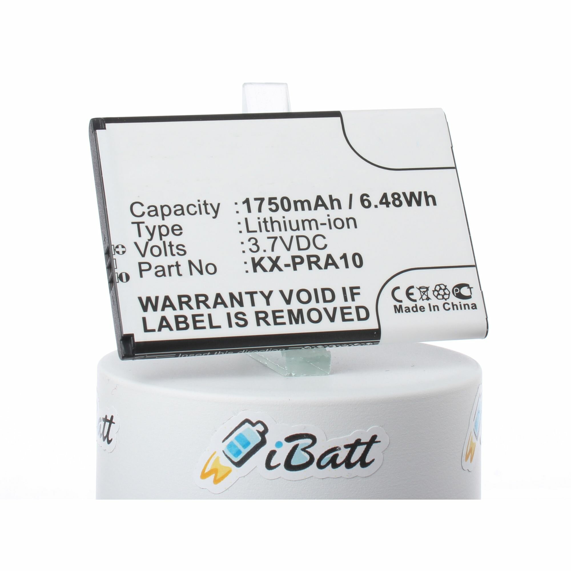 Аккумулятор iBatt 1750mAh для радиотелефонов Panasonic KX-PRX120, KX-PRX150 (KX-PRA10)