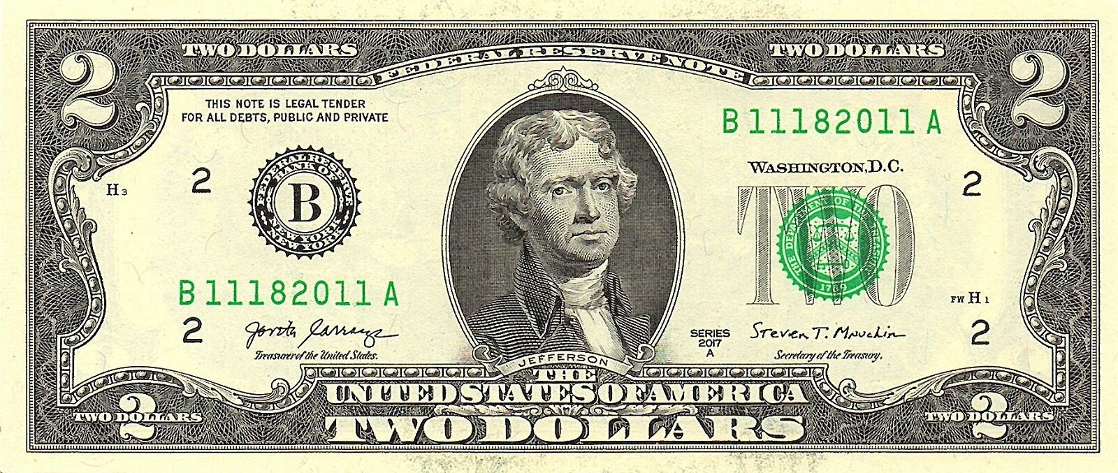 2 доллар 2017 г США № 2011