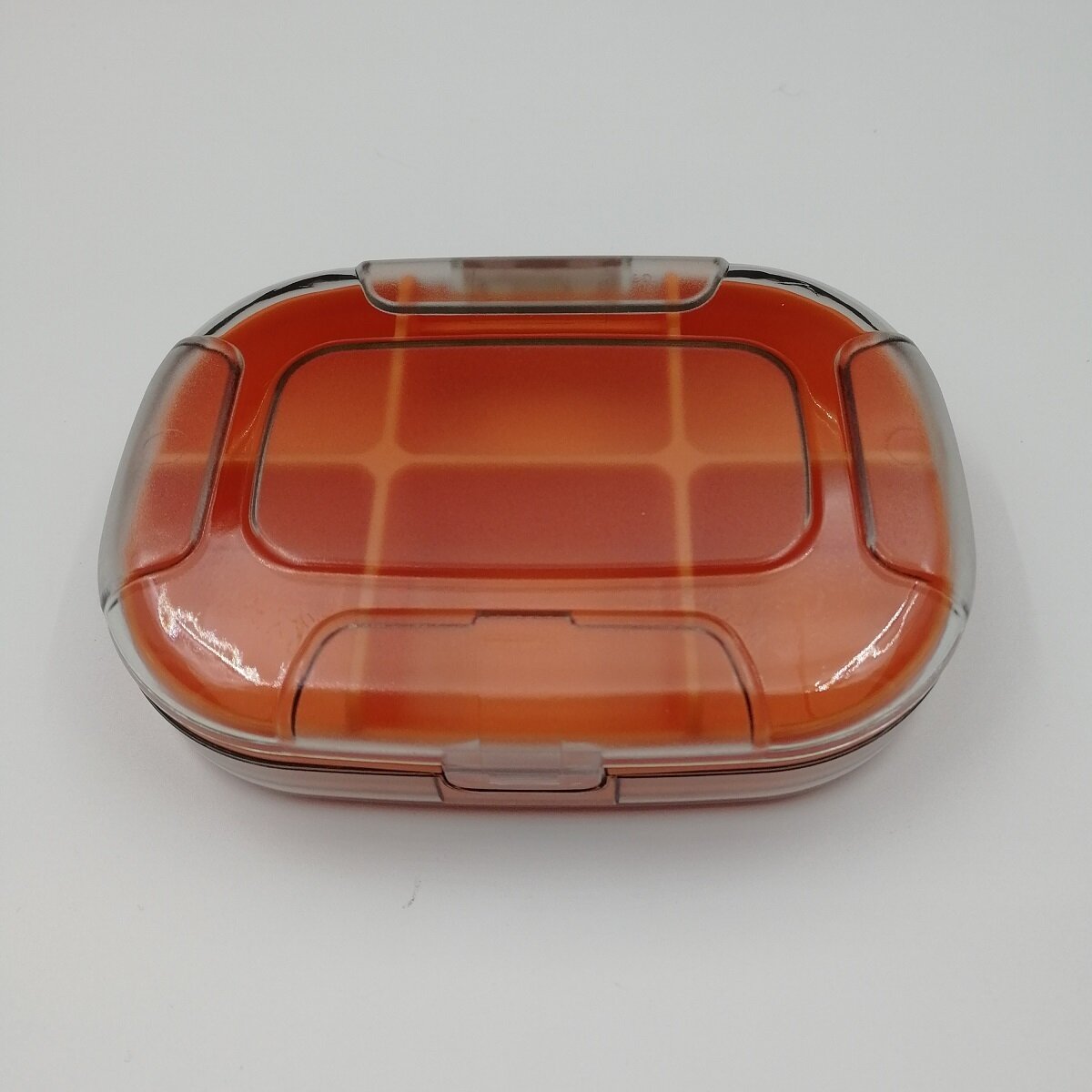 Таблетница прямоугольная 6 секций, оранжевая