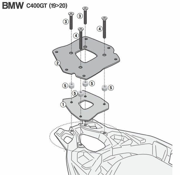 Крепление верхнего кофра KAPPA KR5136 для BMW C400GT '19-21