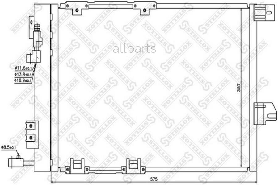 STELLOX 1045015SX NS94384=OLA5251=GR925234 [09119176] ! радиатор конд.\ Opel Astra/Zafira 1.2-2.0DTi 98>
