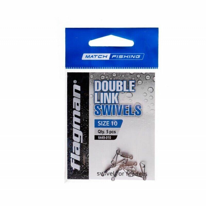 FLAGMAN Вертлюг фидерный двойной Double Link Swivels N10 5шт.