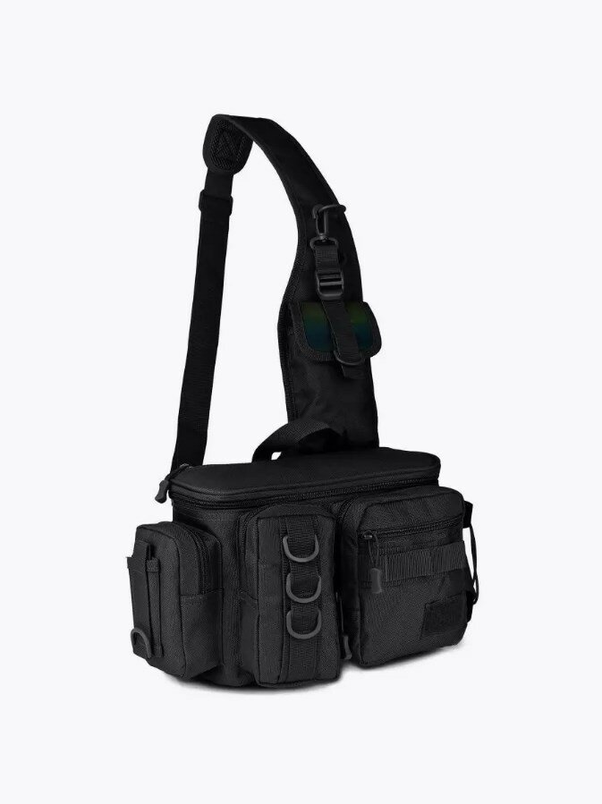 Рыболовная сумка на плечо "Сумка рыбака", черная