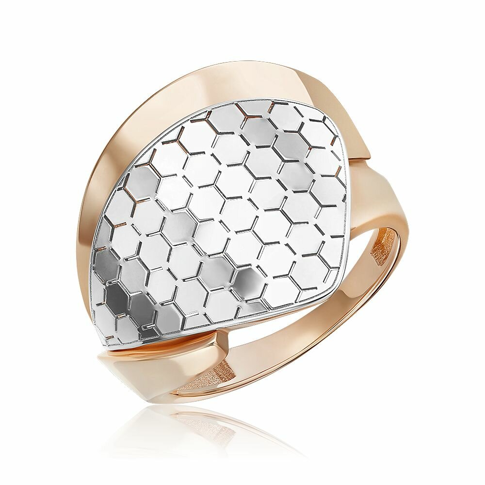 Кольцо, комбинированное золото, 585 проба, родирование