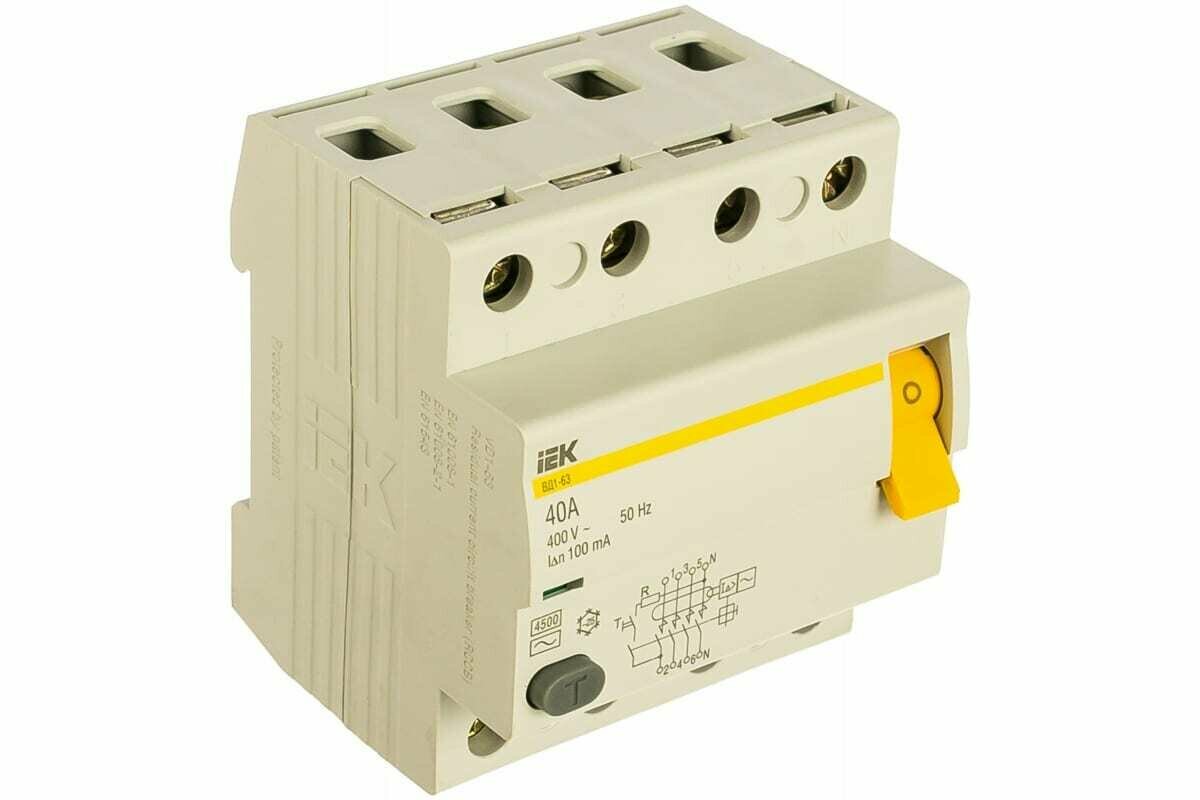 УЗО IEK ВД1-63 4P 63А 100мА класс AC