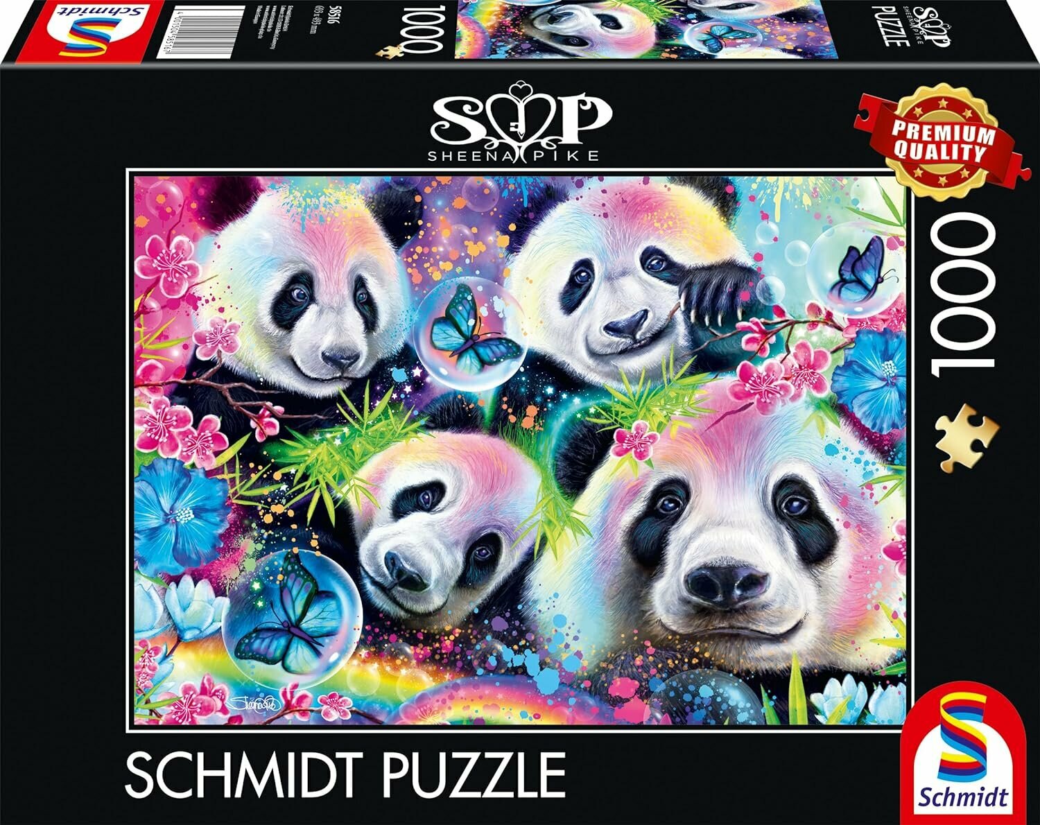 Пазл для взрослых Schmidt 1000 деталей: Шина Пайк. Радужные панды