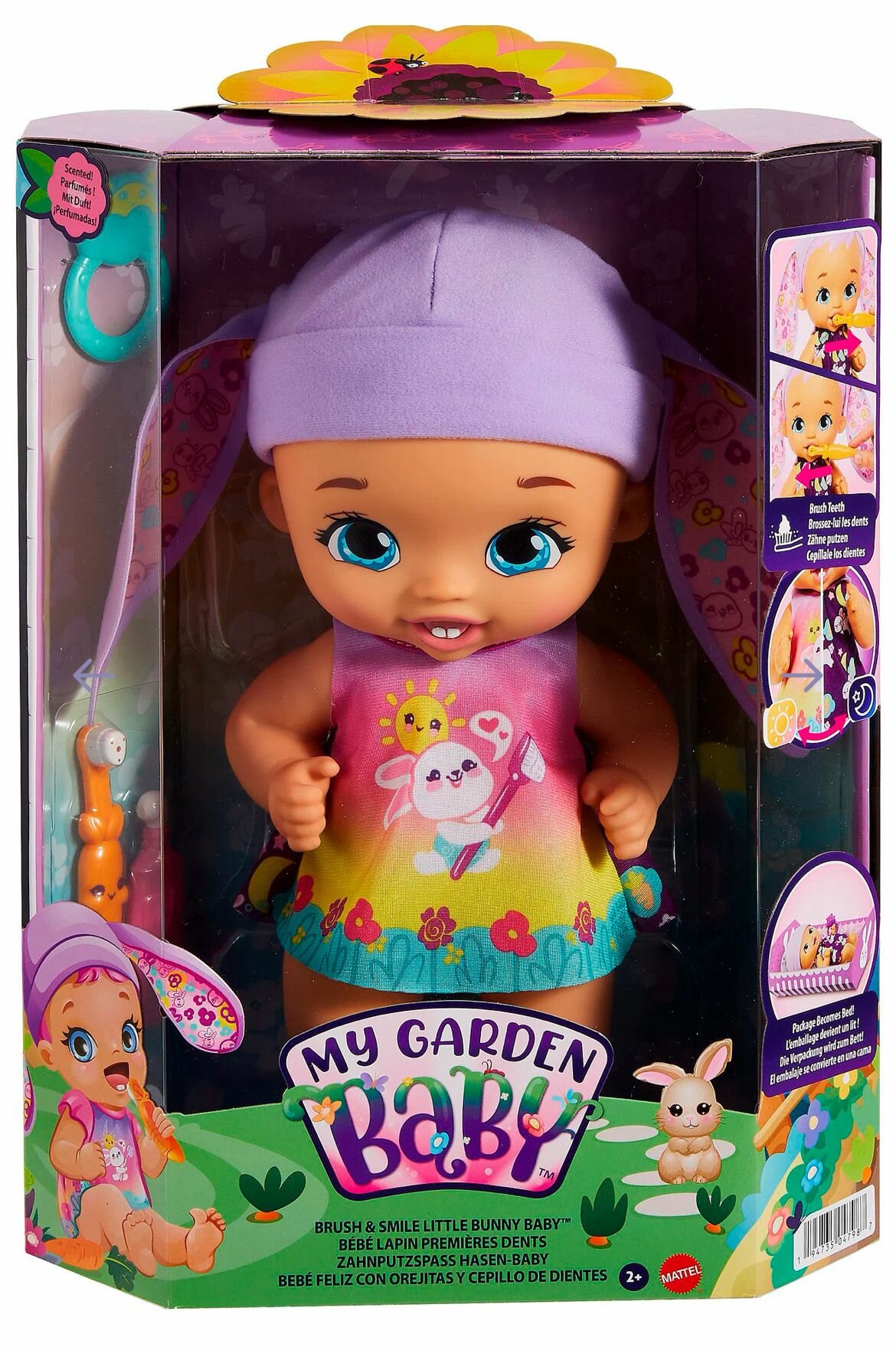 Кукла Mattel My Garden Baby Чистим зубки Violet HGC12