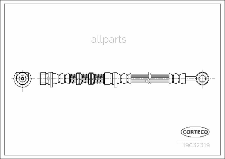 CORTECO 19032319 Тормозной шланг передний (451mm)