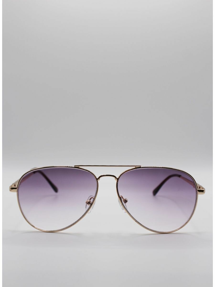 Очки для зрения солнцезащитные, авиаторы, золотые, с диоптриями+2.75
