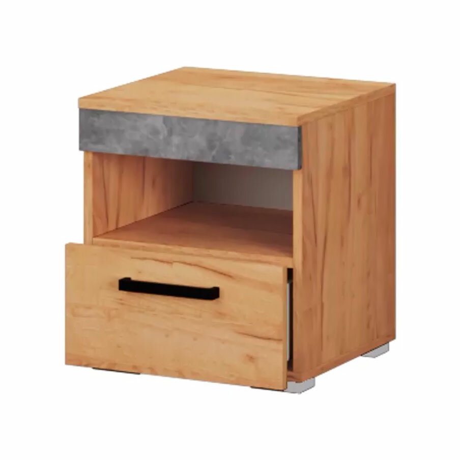 Тумба прикроватная Адель (400*450*380) дуб крафт золотой/ателье светлое