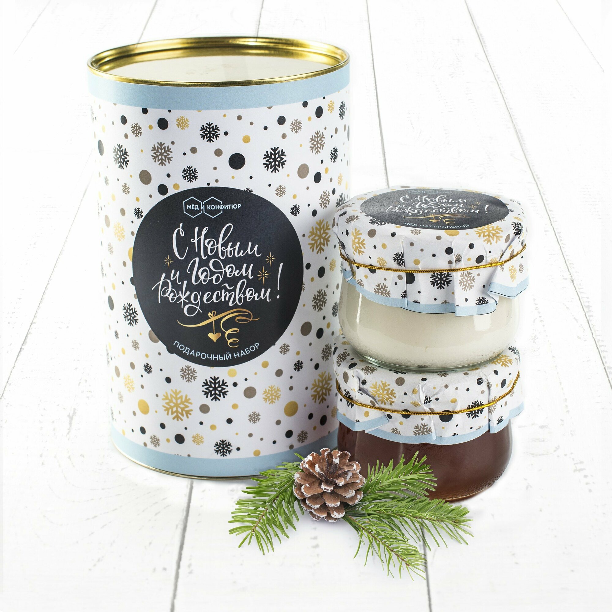 Подарочный Набор "Тубус Морозное утро горный и гречишный мёд"
