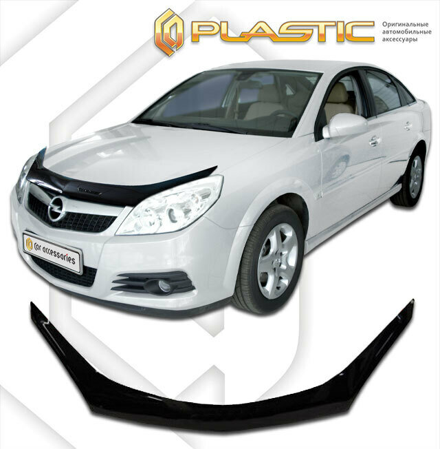 Дефлектор капота для Opel Vectra 2005-2008 Черный глянцевый СА Пластик