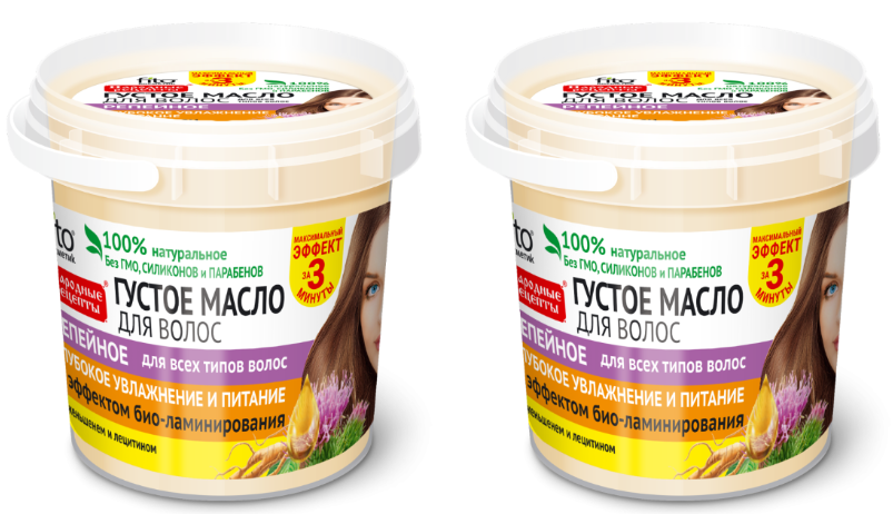 Густое масло для волос Фито косметик, репейное, 155 мл, 2 шт