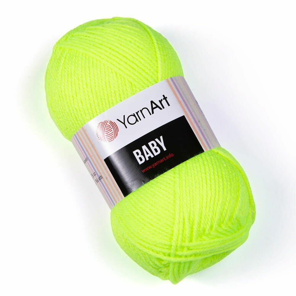 Пряжа бэби (Baby Yarnart) беби упаковка 5 мотков 50 г. 150 м. 100% акрил цвет 8232 желтый неон