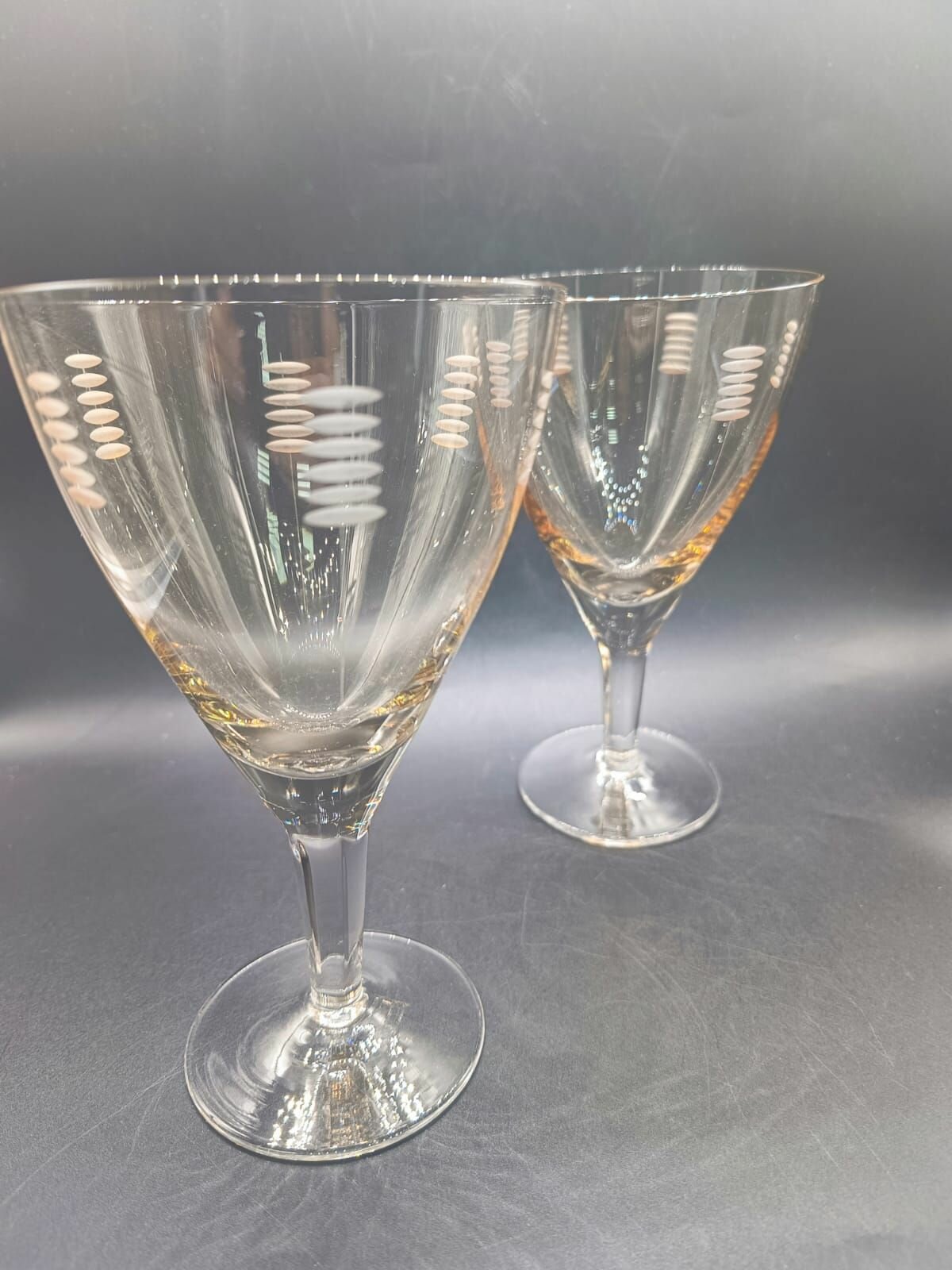 Набор бокалов из цветного желтого стекла винтажый советский, СССР