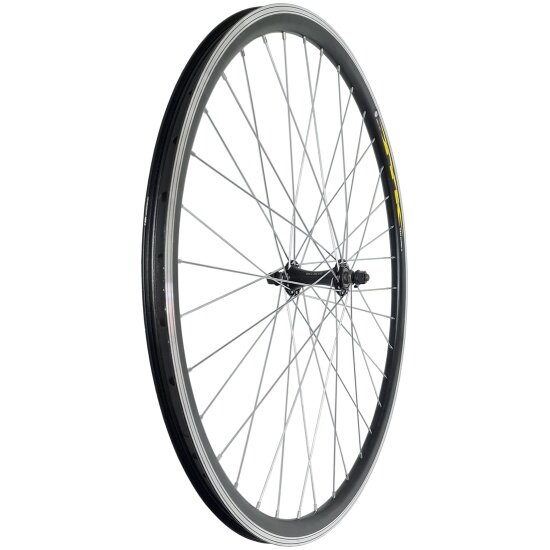 Колесо велосипедное Veloolimp 27,5" переднее, обод двойной алюминиевый чёрный, втулка алюминиевая, ROAD, на гайках, черная