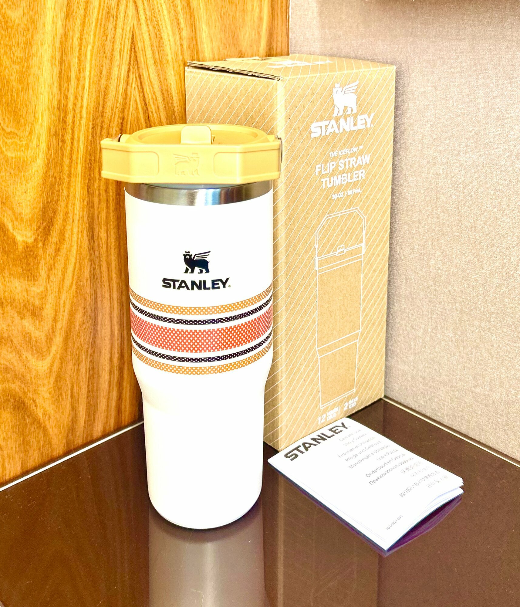 Кружка-термос "непроливайка" Стэнли/Stanley 887мл. в фирменной упаковке (слоновая кость) Коллекция "Never leak"ограниченная серия