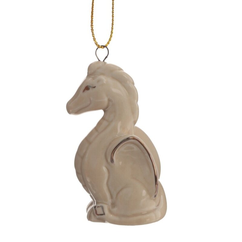 Елочная игрушка Дракон, 4х3х7 см, бежевый KSM-793808