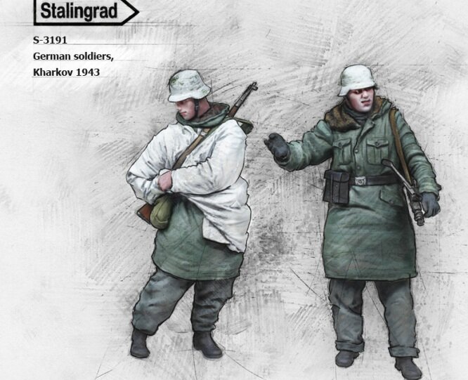 3191 Stalingrad Германские солдаты, Зима 1943 год (2 фигуры) 1/35