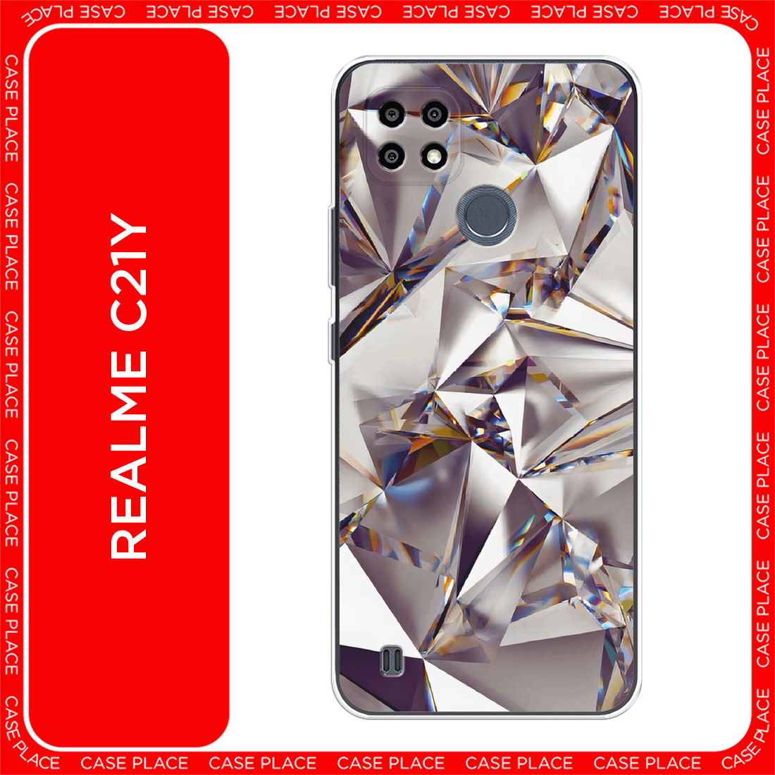 Чехол на Realme C21Y / Реалми C21Y с принтом Бриллианты