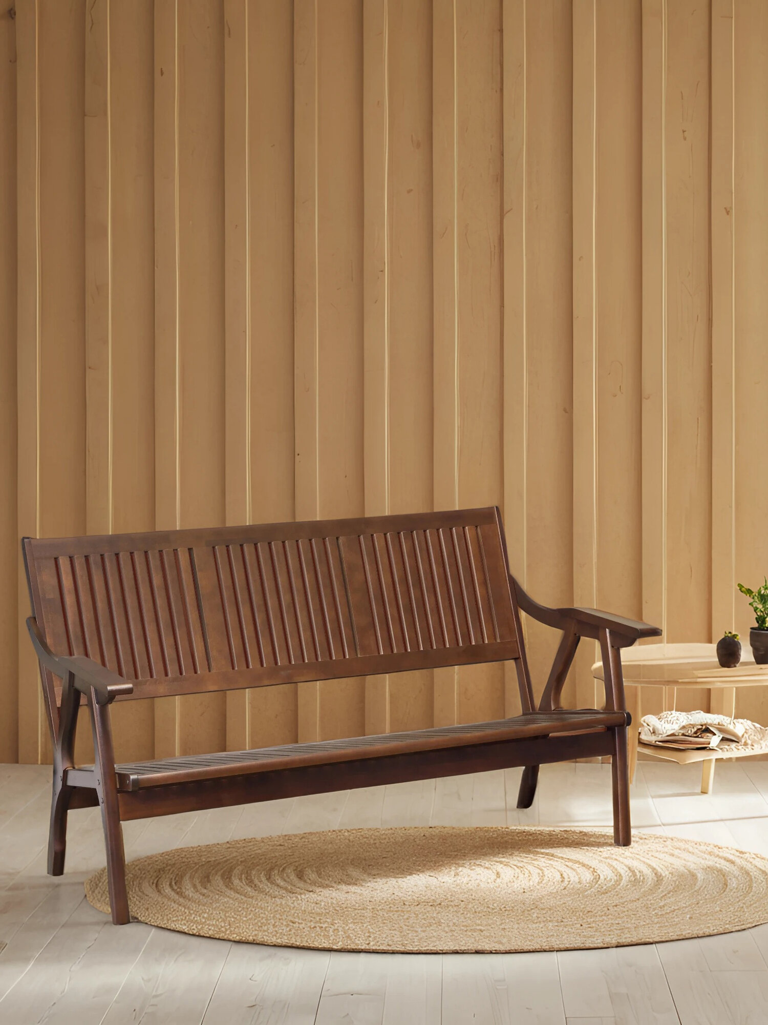 Диван-скамья Мебелик Массив решетка, каркас из массива дерева, цвет орех