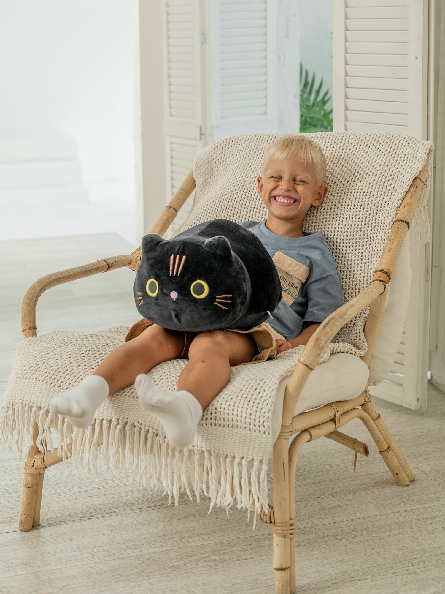 Мягкая игрушка КупиКота Кот круглый, текстиль, 35 см, черный
