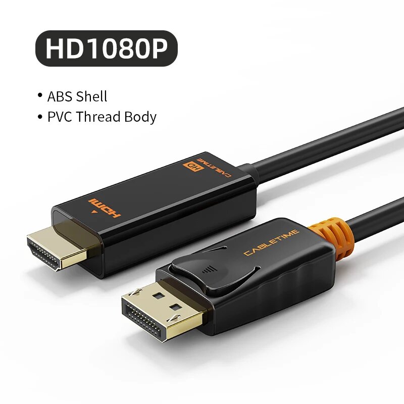 Кабель-переходник DisplayPort в HDMI CABLETIME C072 HD1080P, 5м