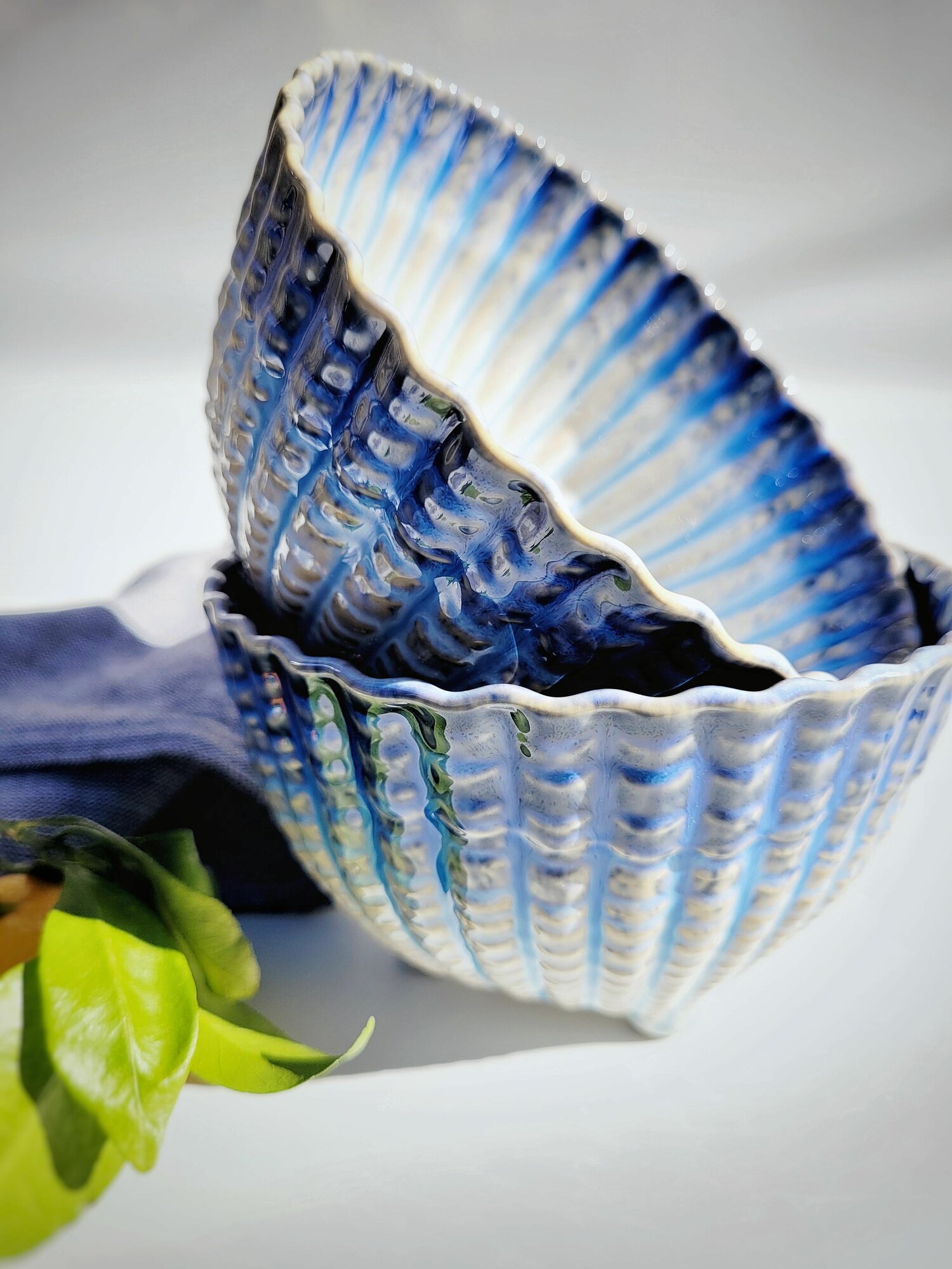 Costa Nova тарелка глубокая, салатник синий цвет "Sardinhas Ocean blue" 1 шт, 530 мл. Ударопрочная, профессиональная керамика. Португалия