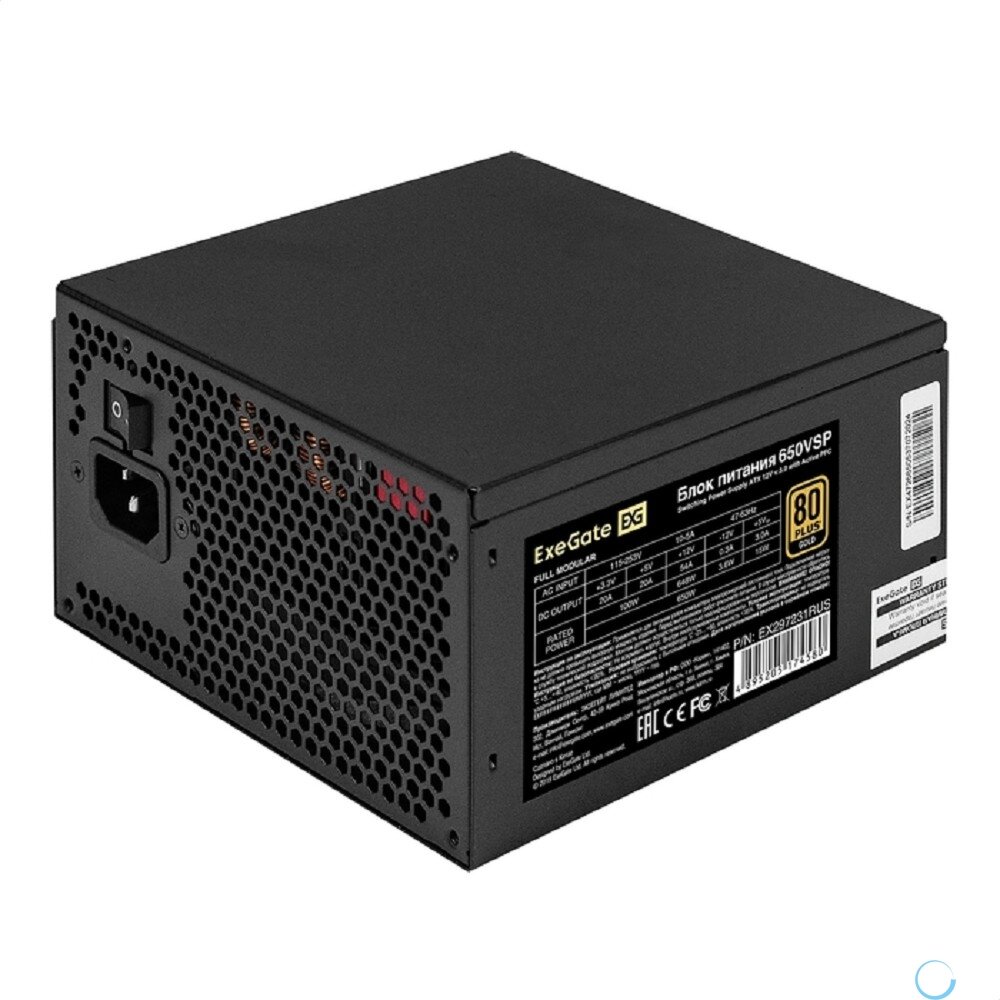 Блок питания Exegate EX297231RUS 650W 80 PLUS® GOLD 650VSP FC (ATX3.0, APFC, 80 PLUS GOLD