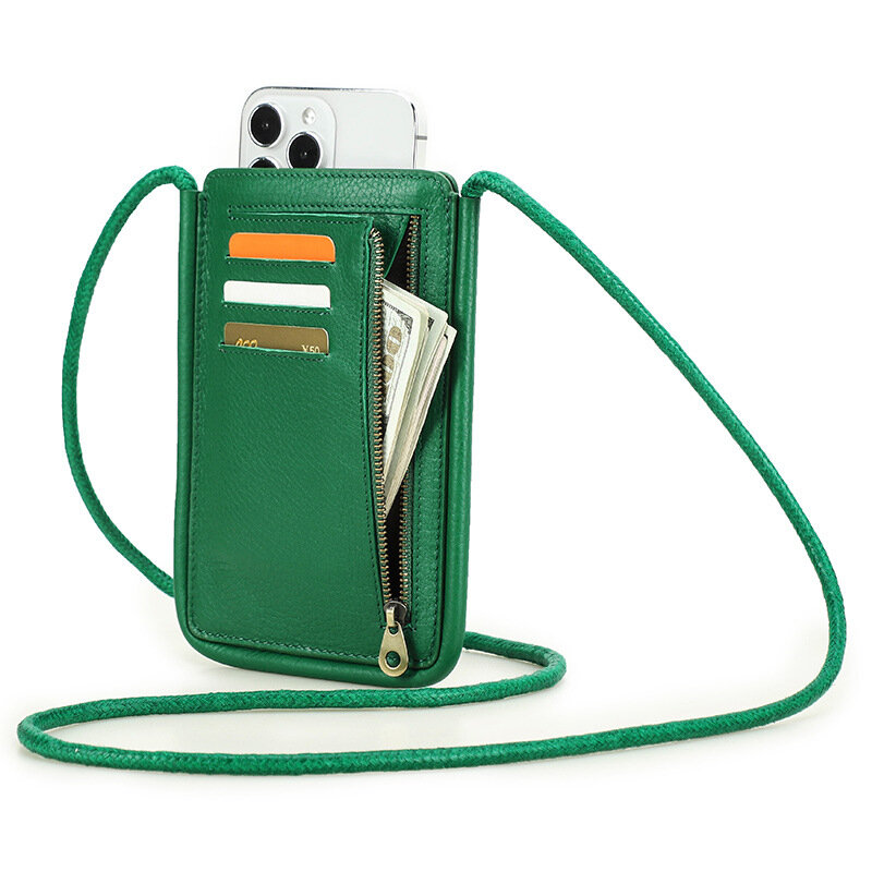 Сумка-мессенджер BLACK ANGEL, натуральная кожа, изумрудный, для телефона, застежка-молния