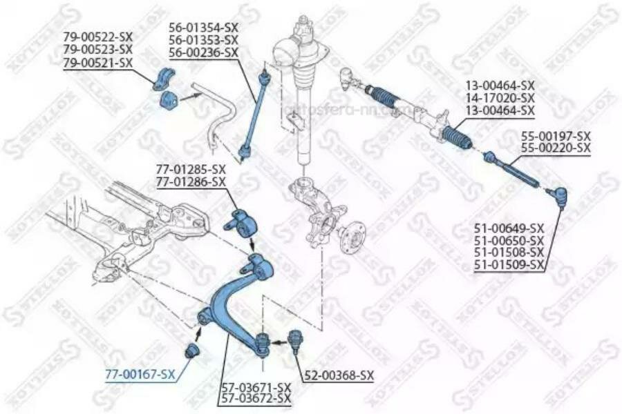 STELLOX 7700167SX сайлентблок рычага пер!\ Citroen Xantia all 93>