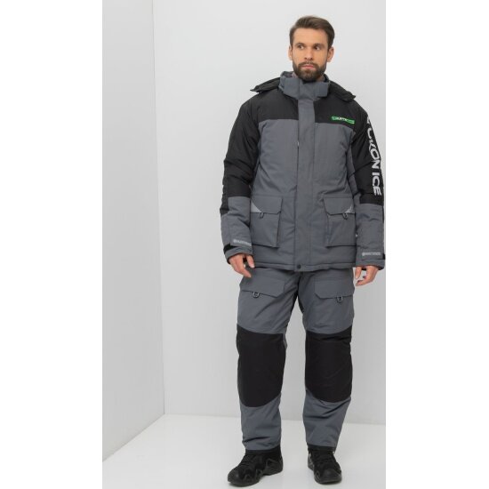 Костюм зимний Huntsman Yukon Ice ткань Breathable цвет Серый/Черный, 44-46/170-176