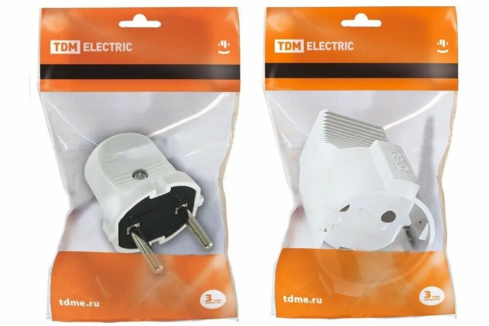 Вилка + розетка штепсельная TDM